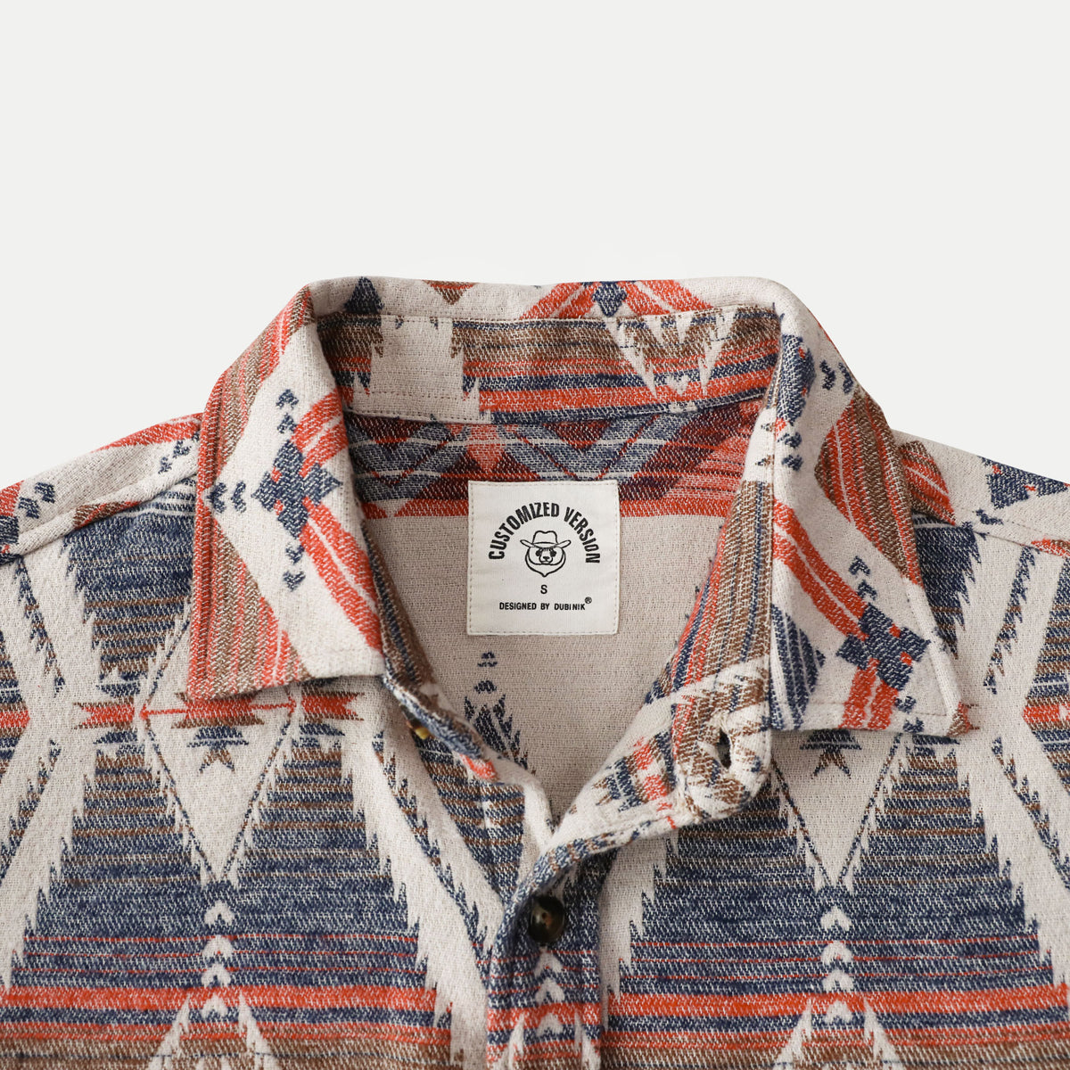 Dubinik® Mens Aztec Heavyweight Flannel Shirt Long Sleeve Button Down