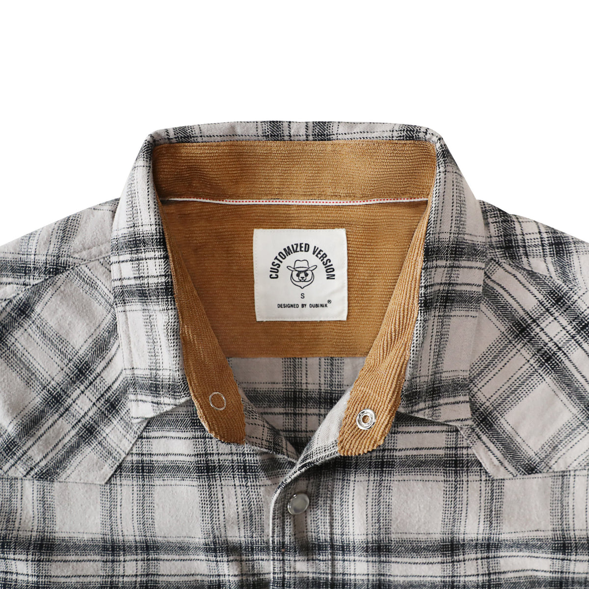 Dubinik® Men's Long Sleeve Pearl Snap Midweight Flannel Casual Western