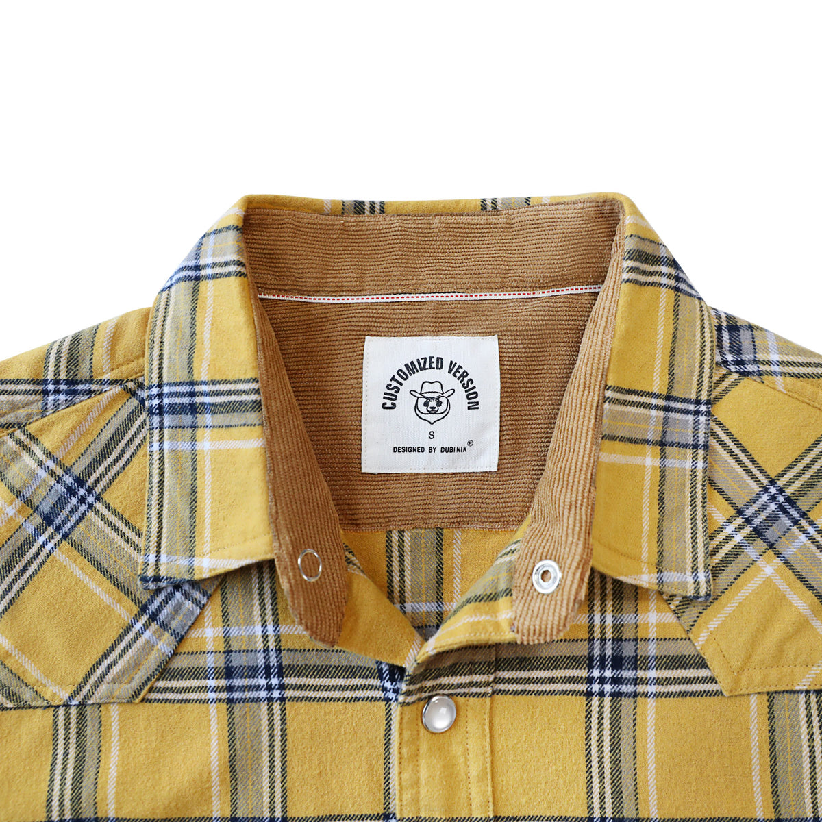 Dubinik® Men's Long Sleeve Pearl Snap Midweight Flannel Casual Western