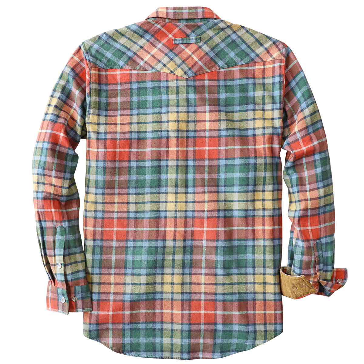 Dubinik® Men's Long Sleeve Pearl Snap Midweight Flannel Casual Western