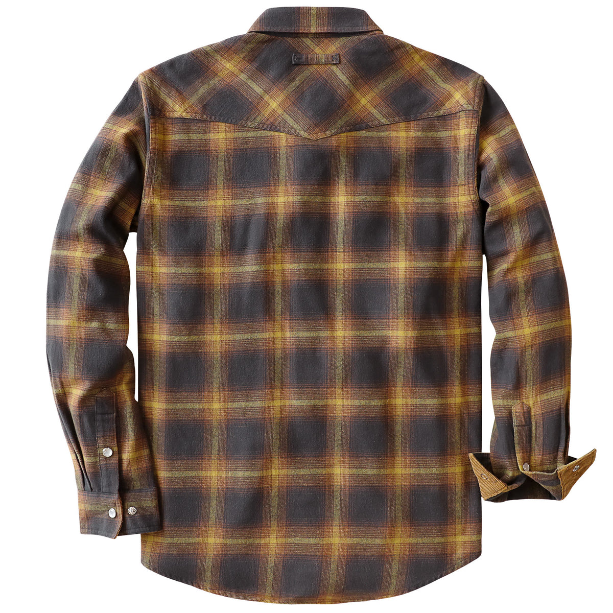 Dubinik® Men's Long Sleeve Pearl Snap Midweight Flannel Casual Western