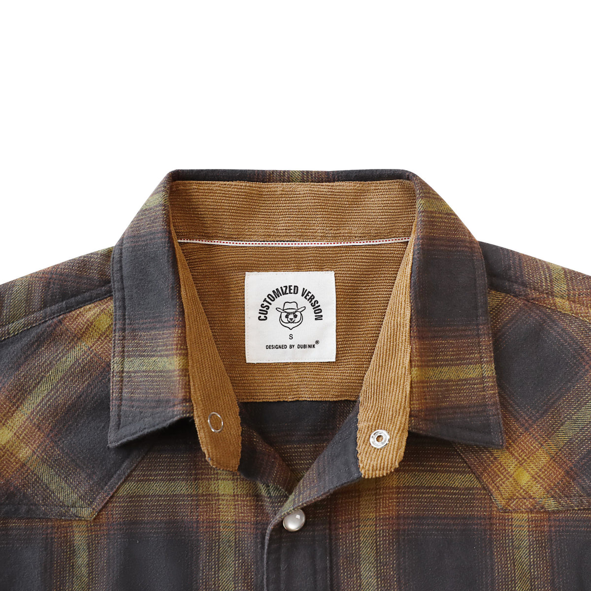 Dubinik® Men's Long Sleeve Pearl Snap Midweight Flannel Casual Western