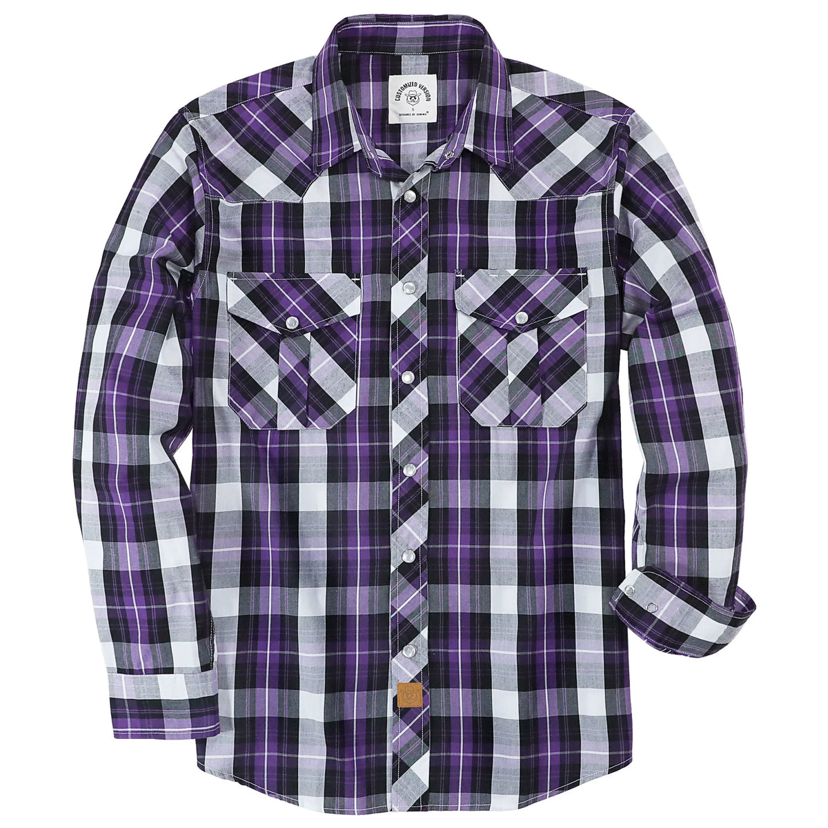 Dubinik® 3.2oz Pearl Snap Shirts for Men Long Sleeve Western Shirts fo